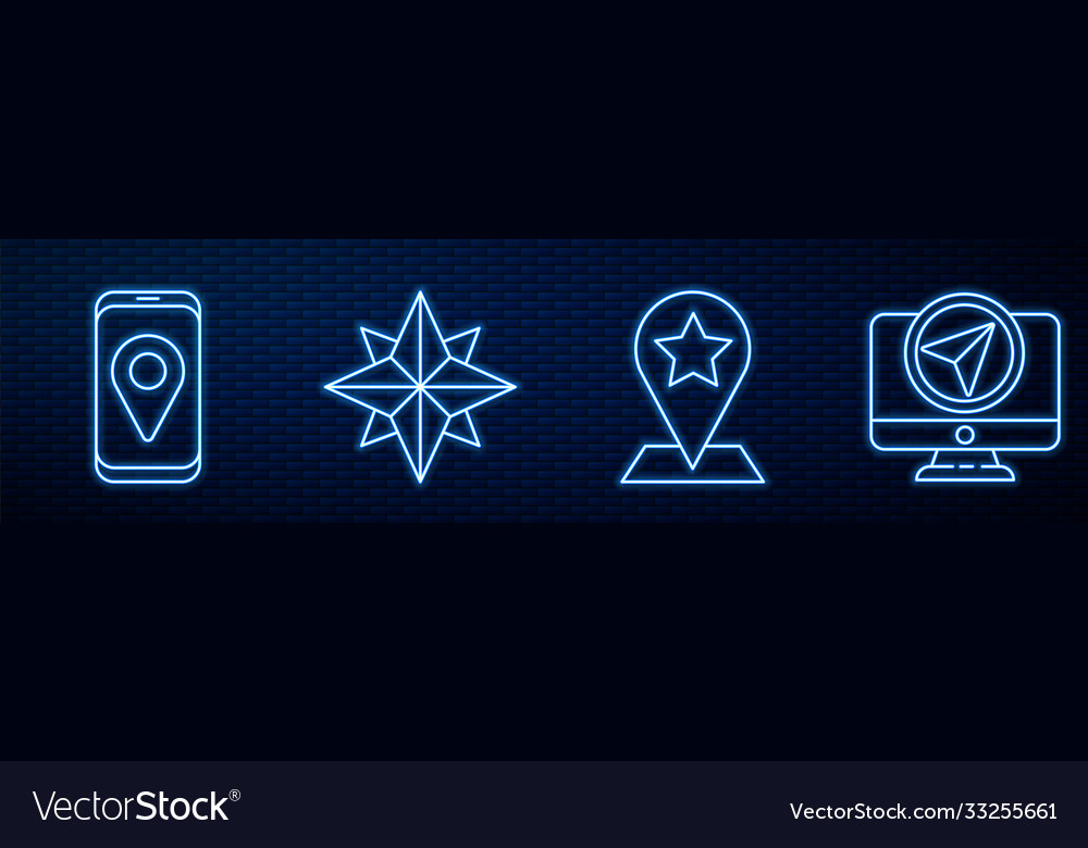 Set line map pointer with star city map Royalty Free Vector Set line map pointer with star city map Royalty Free Vector
