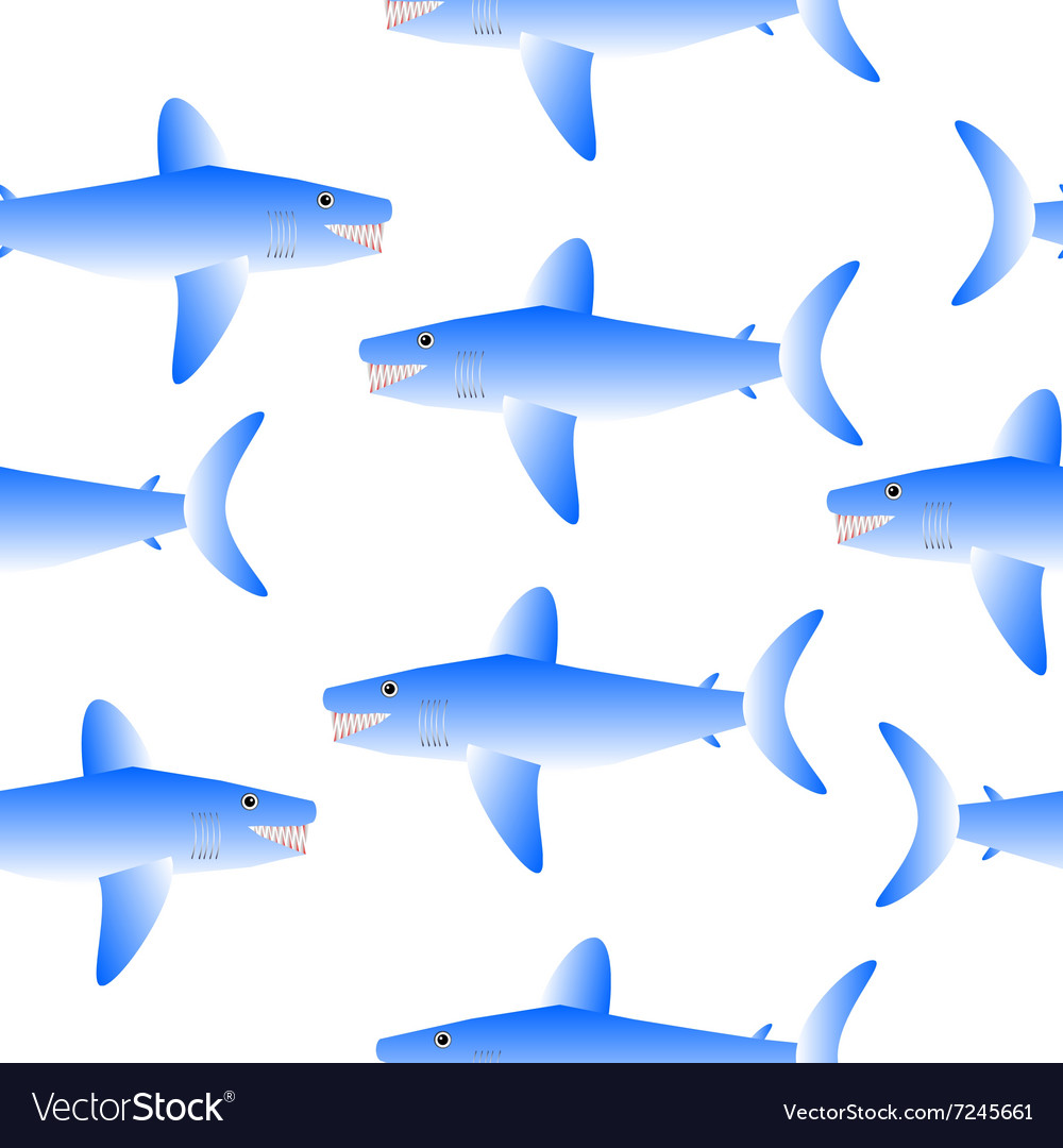 Shark seamless pattern Royalty Free Vector Image