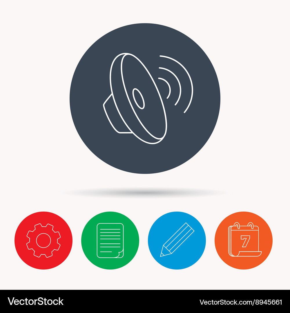 Sound waves icon audio speaker sign Royalty Free Vector