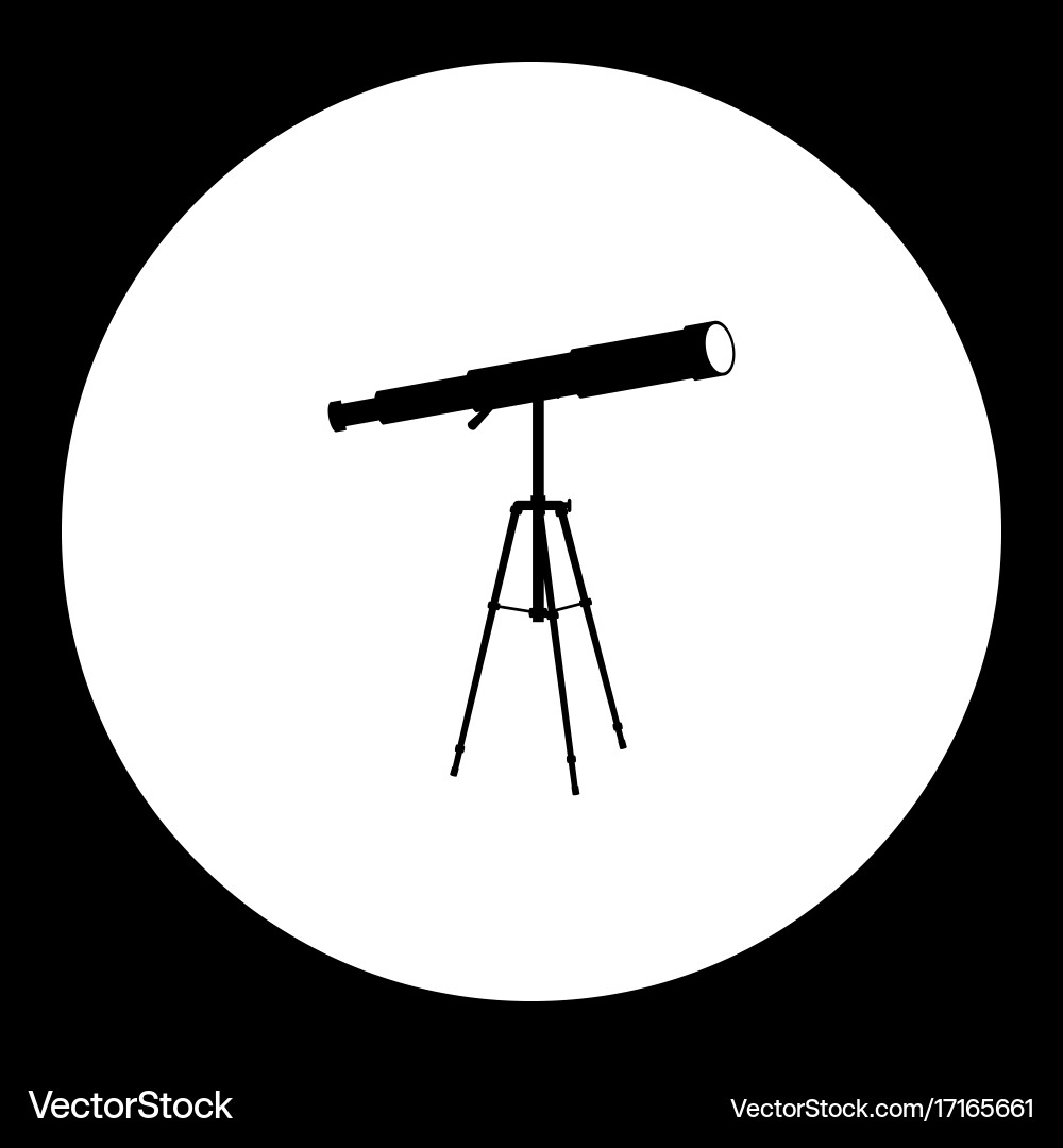 Stargazer telescope simple silhouette black icon Vector Image