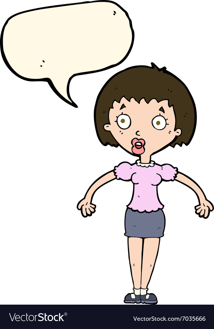 Cartoon confused woman shrugging shoulders Vector Image