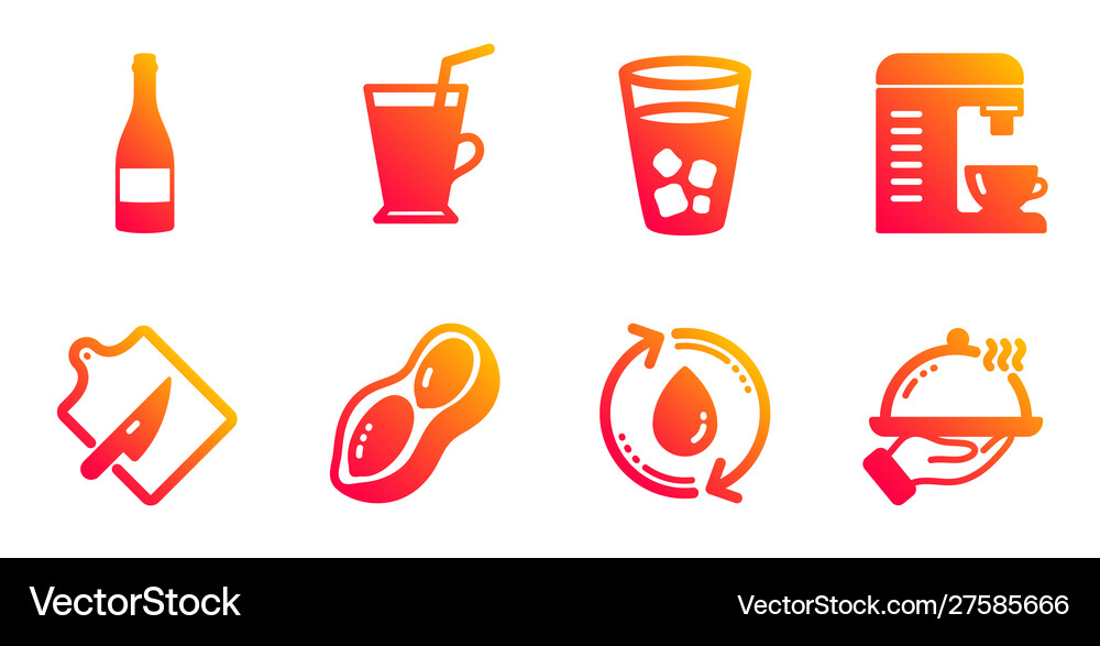 Coffee machine cup and refill water icons Vector Image