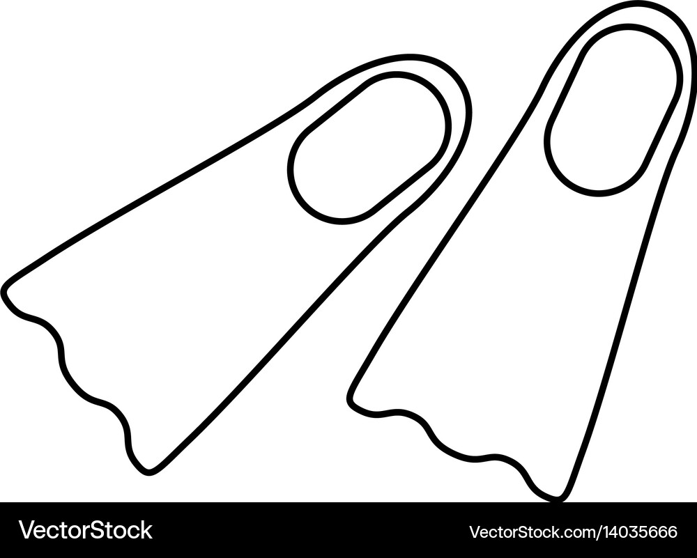 Diving fins equipment Royalty Free Vector Image