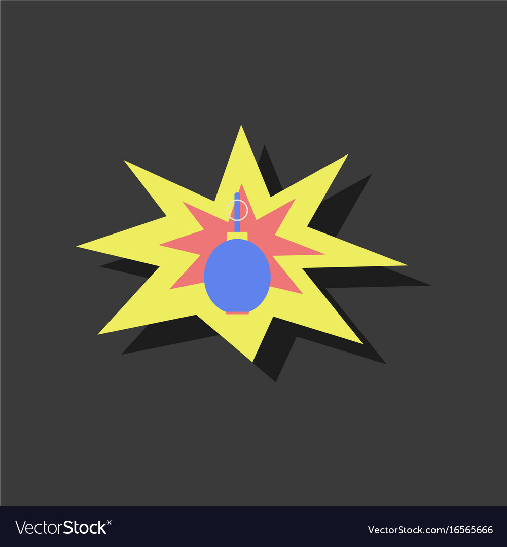 Flat icon design collection bomb explosion Vector Image