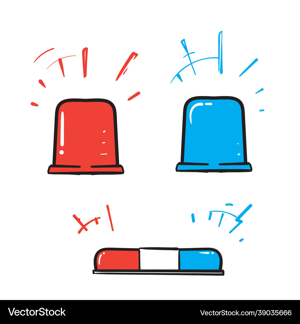 Hand drawn doodle emergency lamp or siren Vector Image