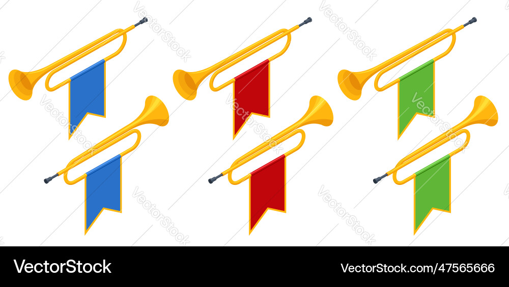 Isometric man playing his trumpet musical Vector Image