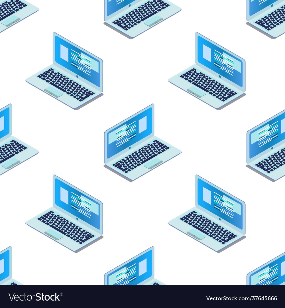 Laptop seamless flat pattern for background Vector Image