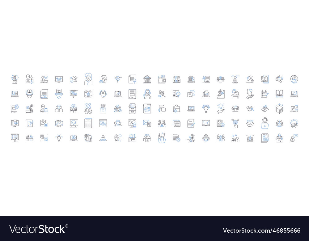 Production line line icons collection efficiency Vector Image Production line line icons collection efficiency Vector Image