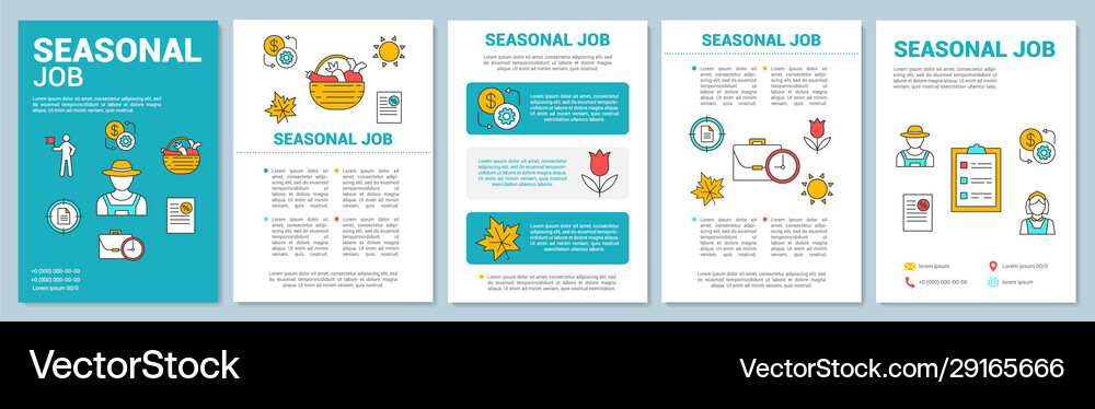 Seasonal job brochure template layout temporary Vector Image