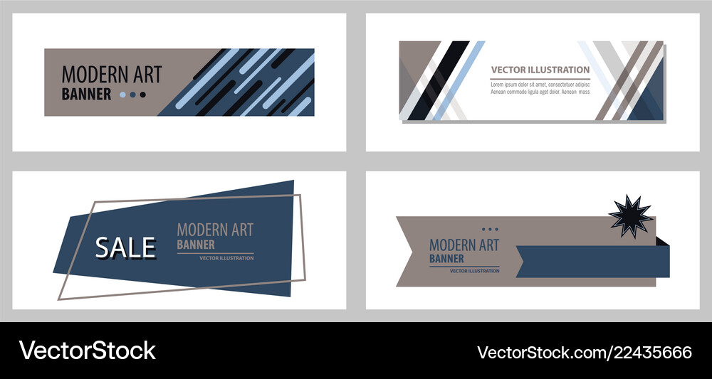 Set of flat linear promotion ribbon banner scroll Vector Image