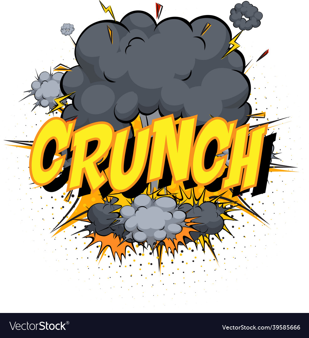 Word crunch on comic cloud explosion background Vector Image