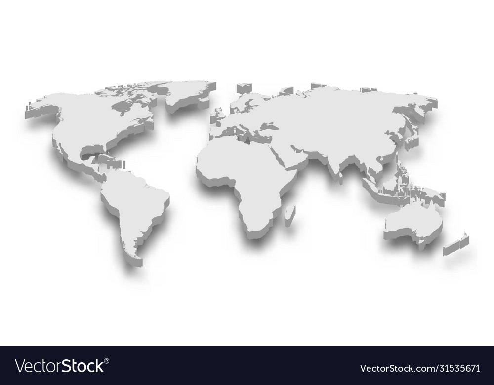 3d map world Royalty Free Vector Image - VectorStock