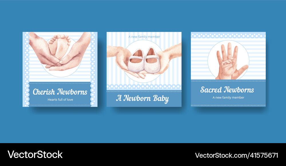 Banner template with newborn baby Royalty Free Vector Image