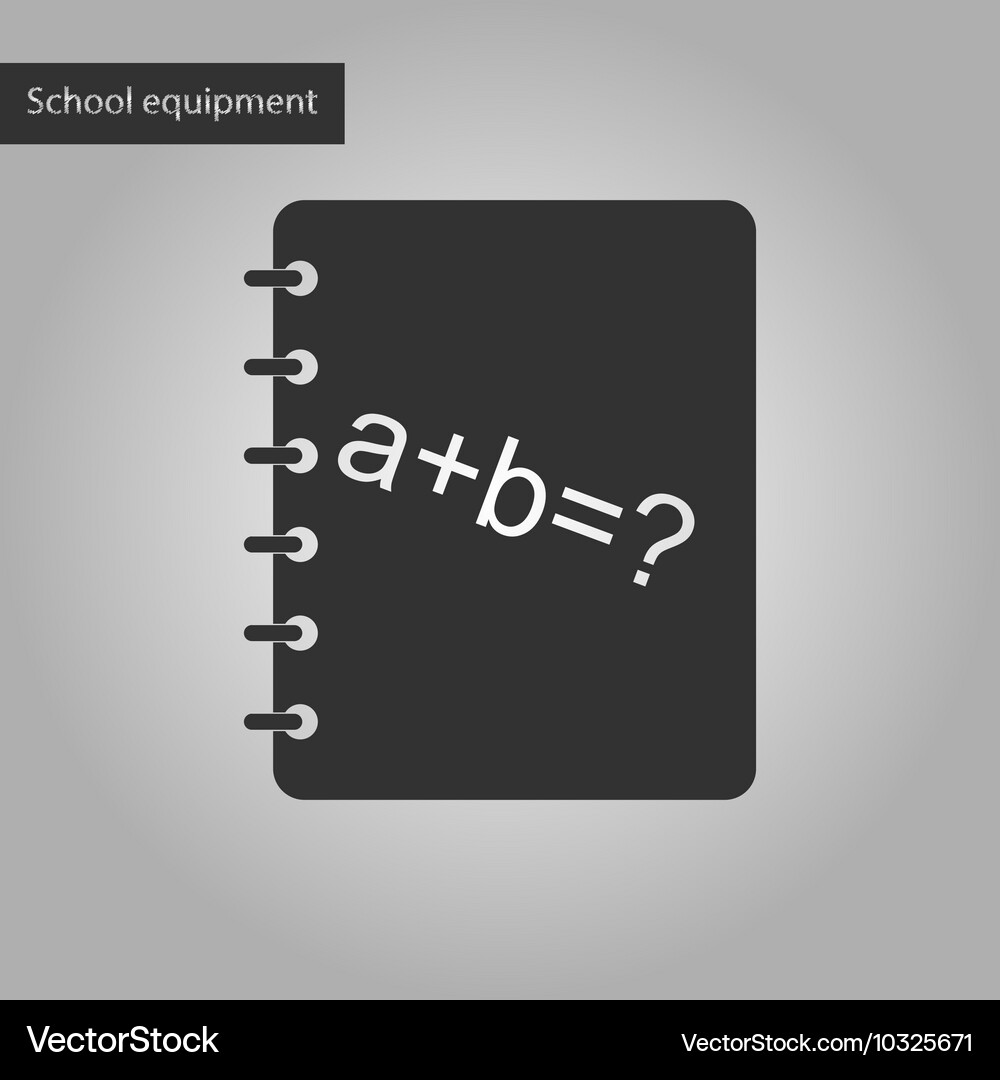 Black and white style icon of math book Royalty Free Vector