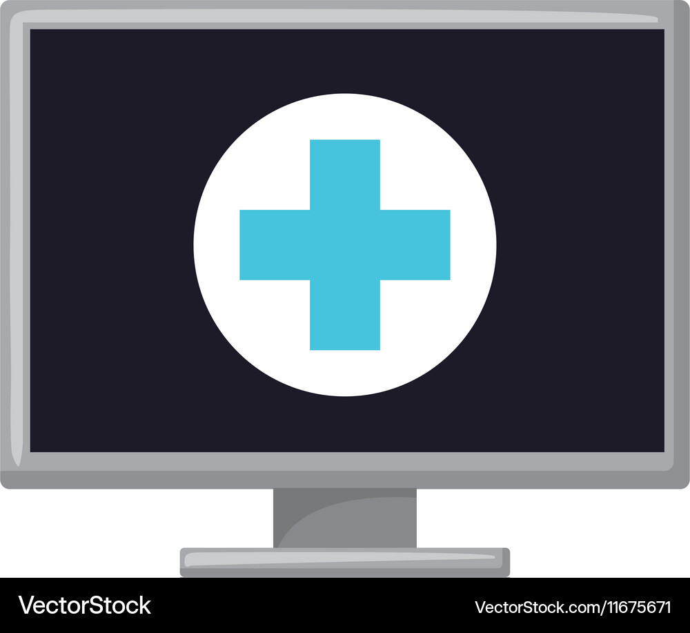 Computer of medical care design Royalty Free Vector Image