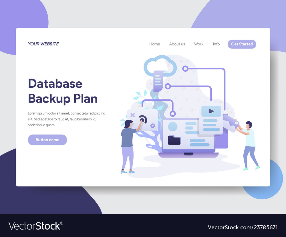 Database backup plan concept Royalty Free Vector Image