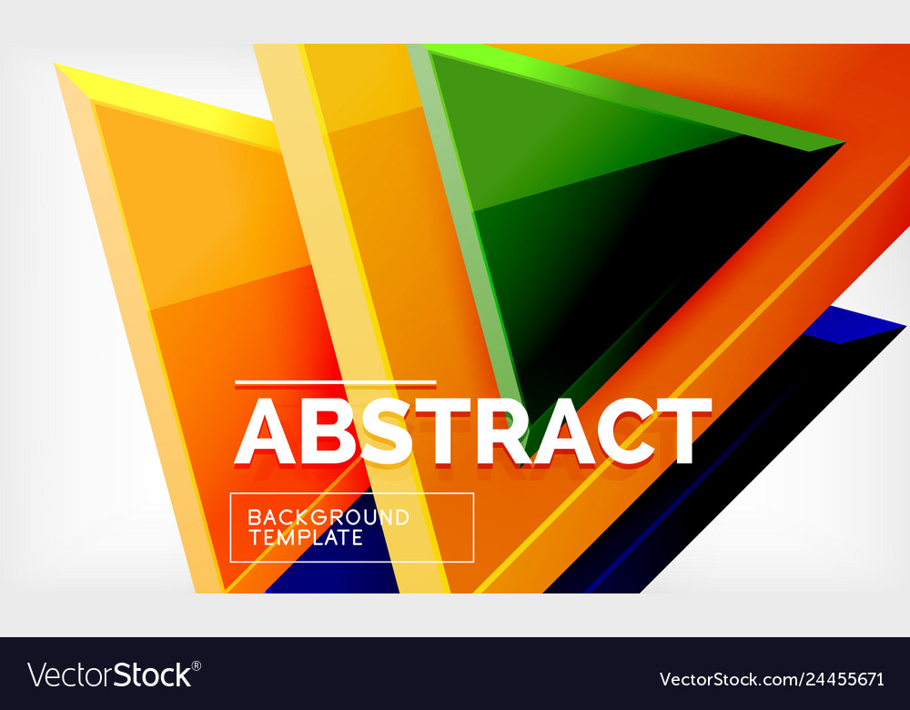 Flying triangles composition geometric background Vector Image