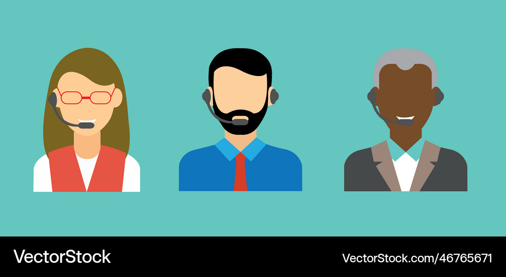 Image material of a call center Royalty Free Vector Image