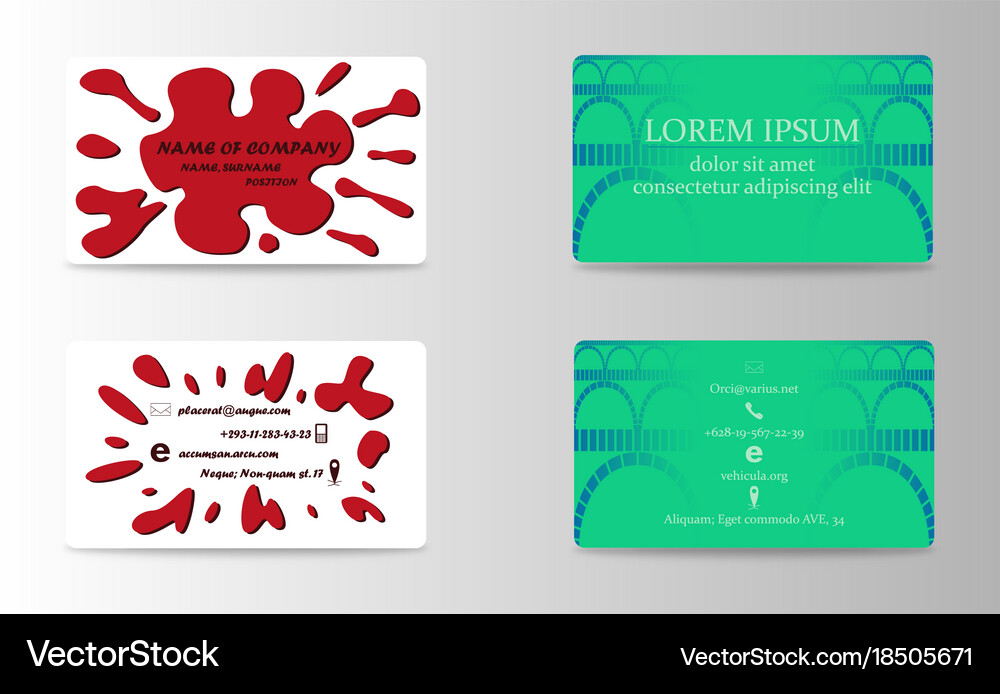 Modern creative and trending business cards set Vector Image