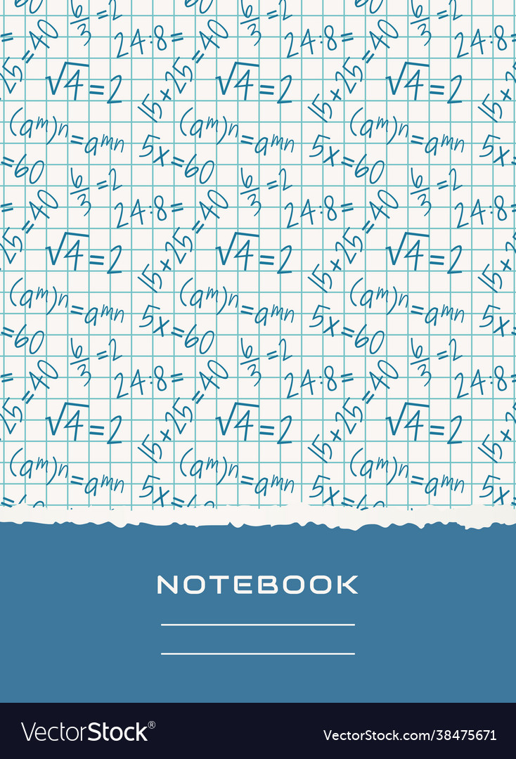 Notebook cover design mathematical background Vector Image