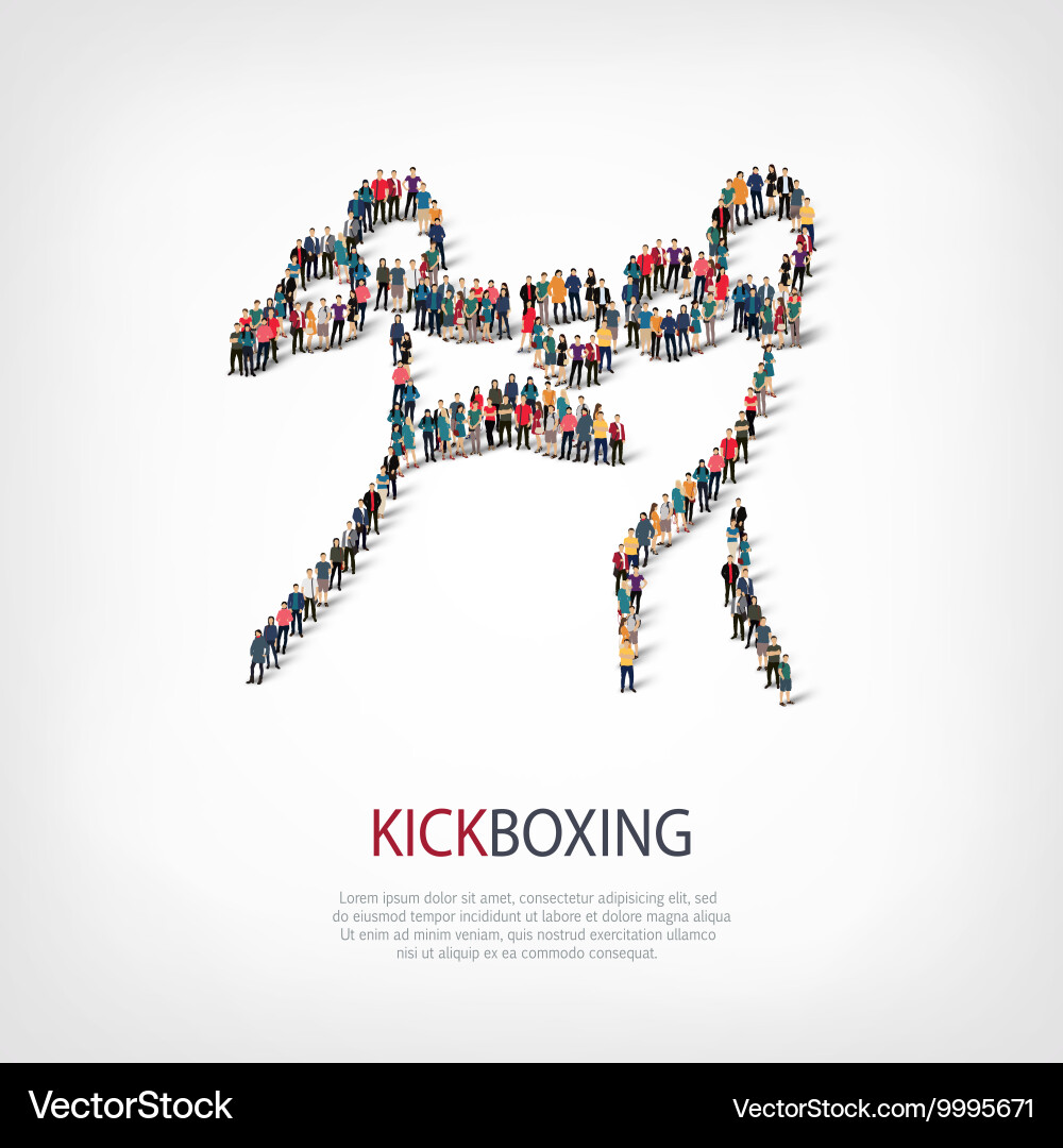People sports kickboxing Royalty Free Vector Image