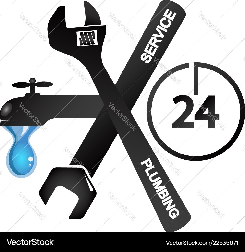 Plumbing repair symbol Royalty Free Vector Image