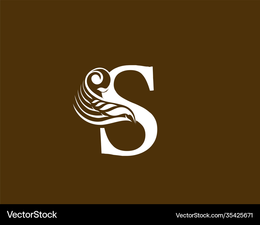 Royal initial s letter logo iconclassic floral Vector Image