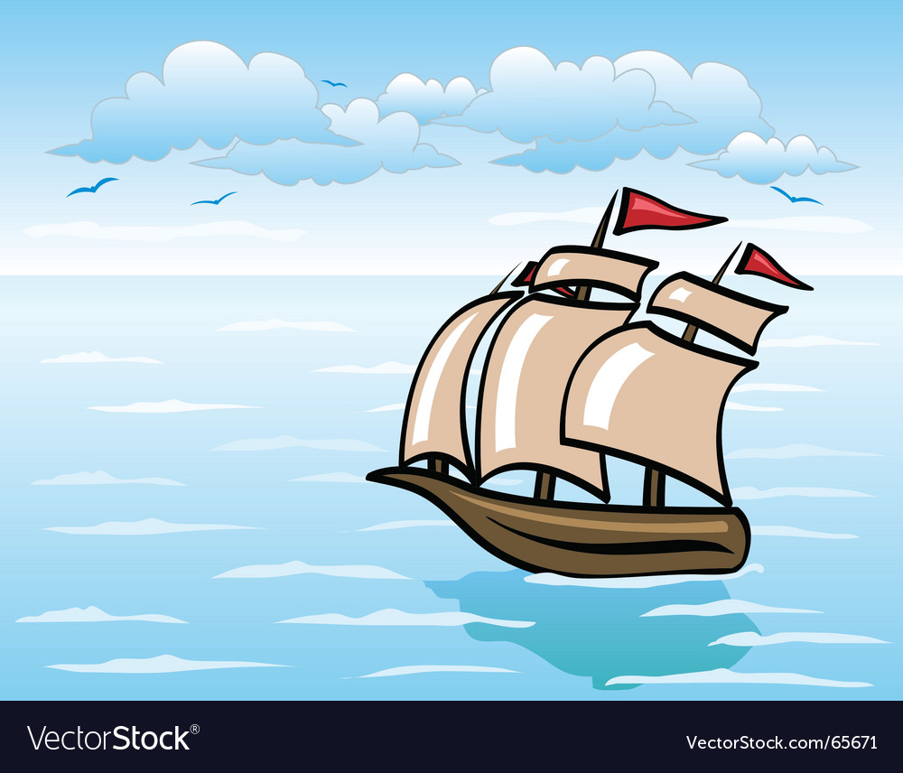 Sailing boat Royalty Free Vector Image - VectorStock