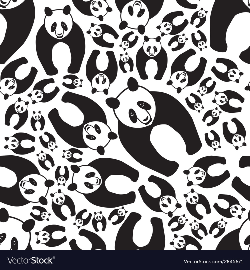 Seamless panda pattern Royalty Free Vector Image