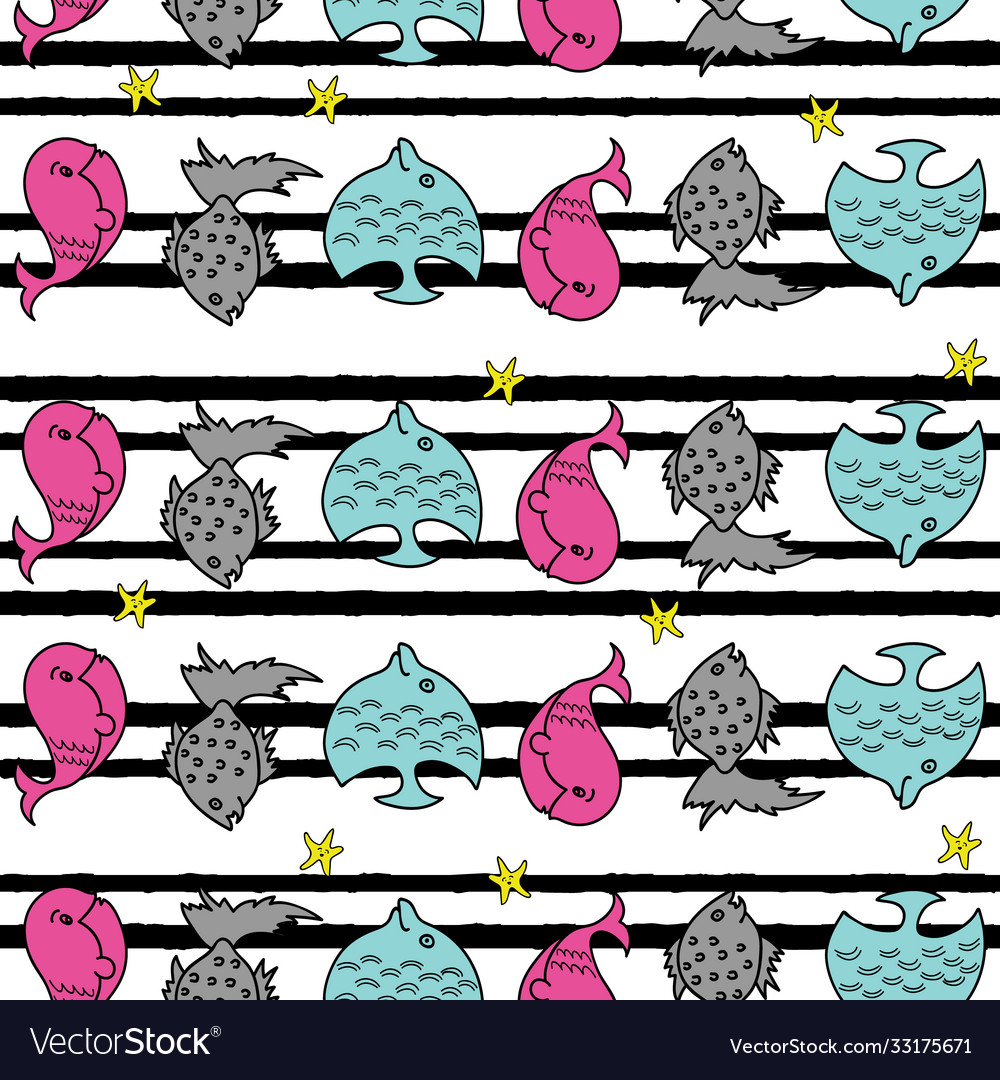 Stripes aquatic seamless pattern background Vector Image