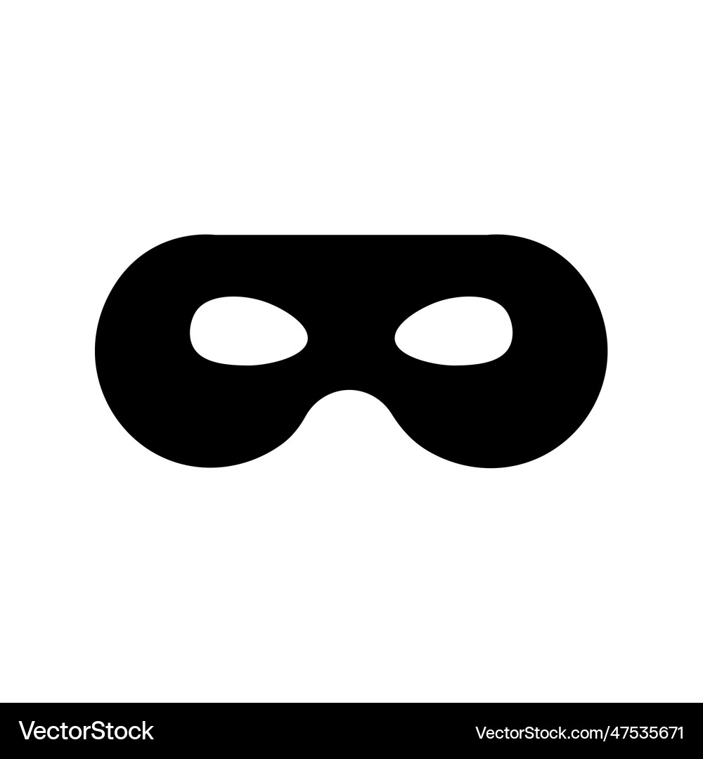 Superhero Mask Icon - Black Silhouette Royalty Free Vector