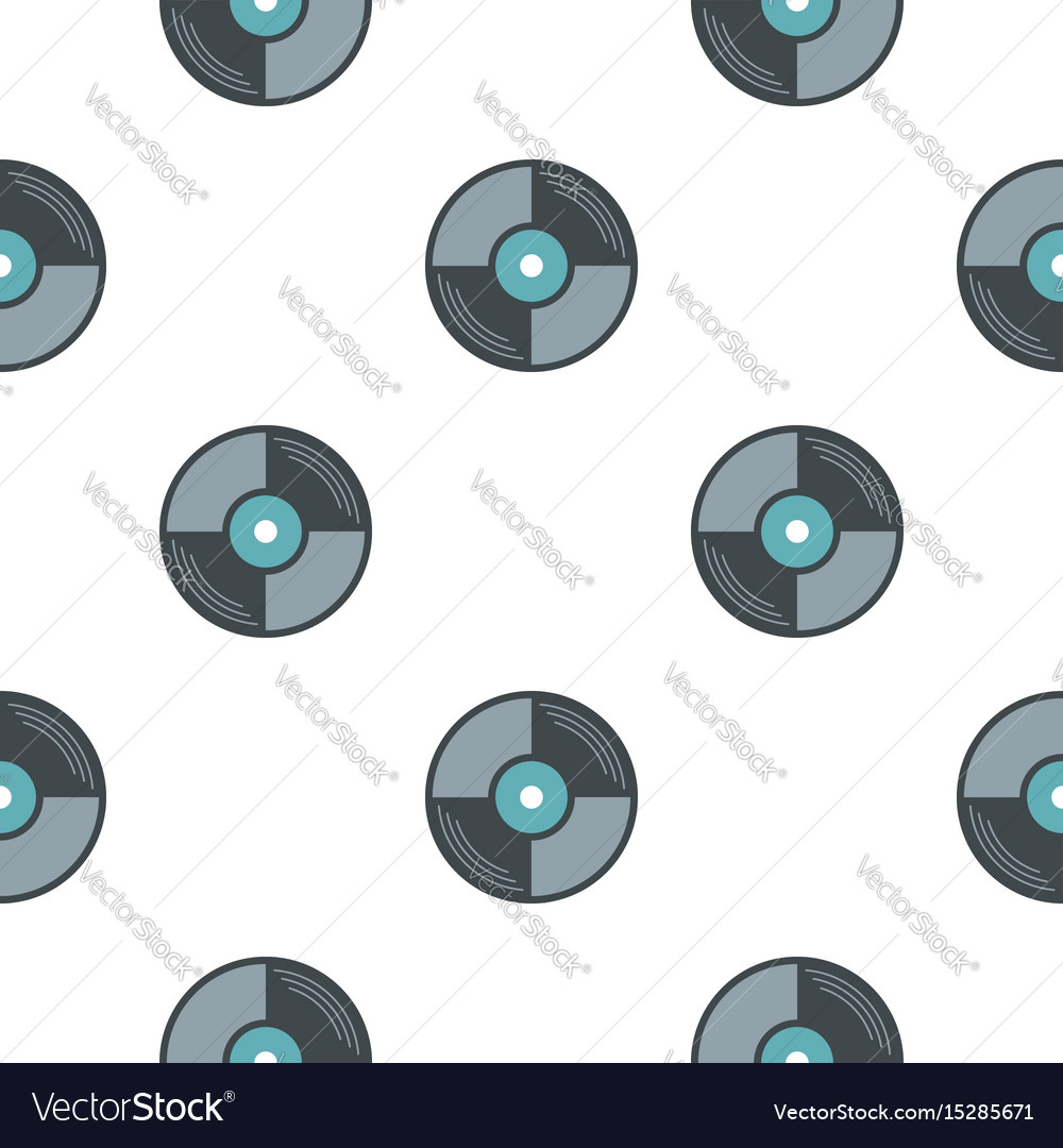 Vinyl disk pattern seamless Royalty Free Vector Image
