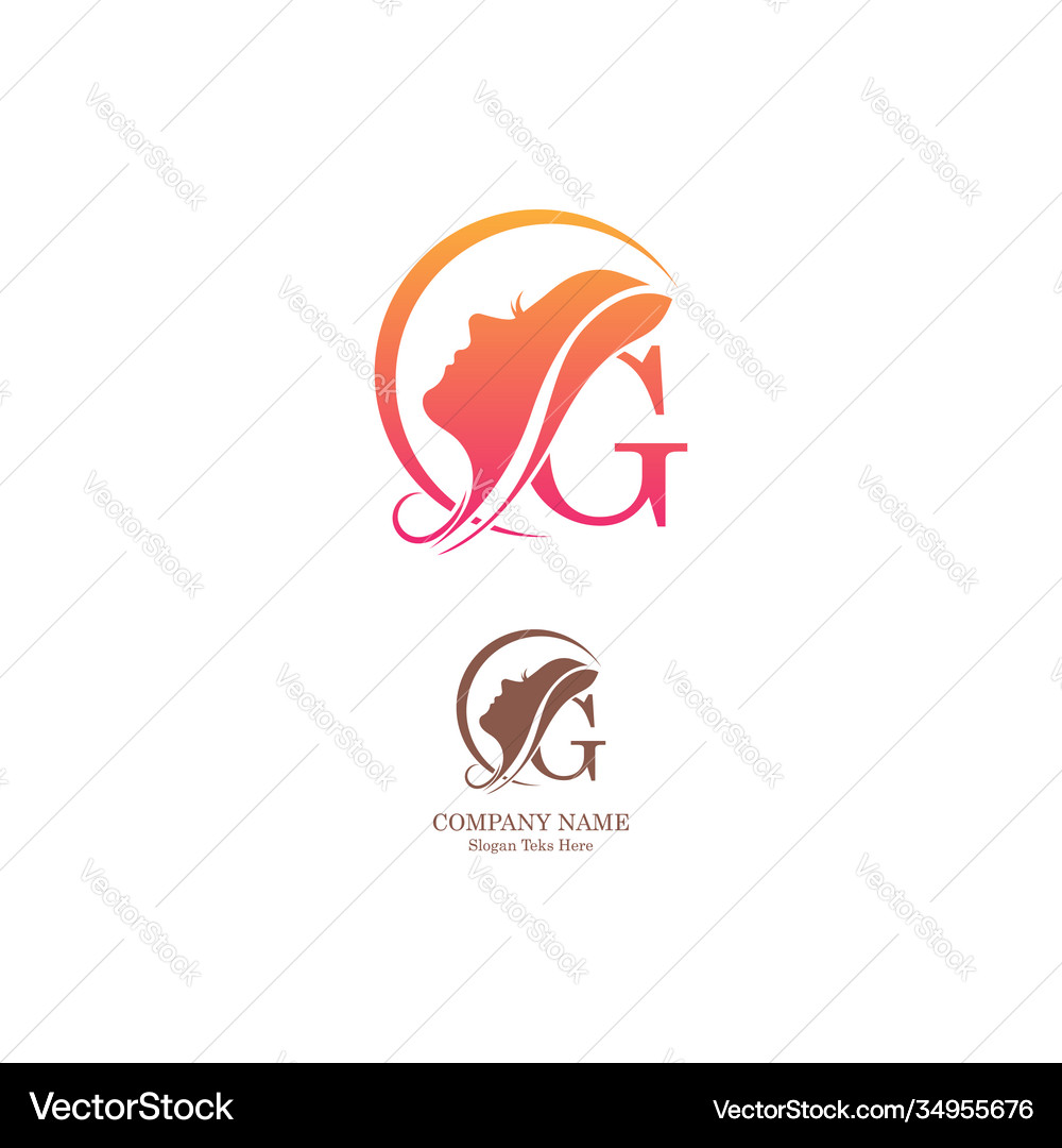 Beautiful face logo letter g icon in front design Vector Image