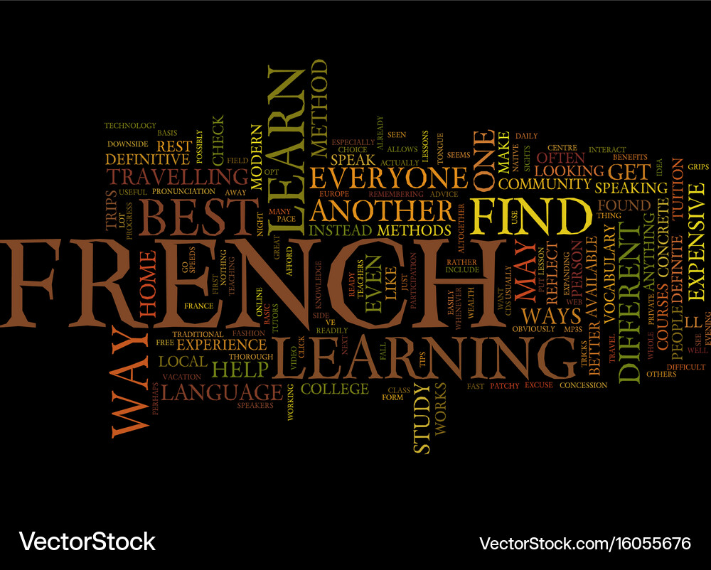 Best french advice text background word cloud Vector Image
