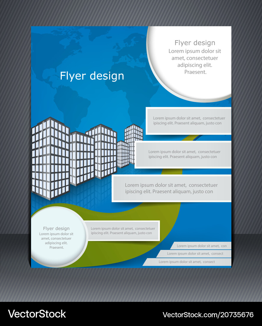 Blue business flyer or brochure design template Vector Image