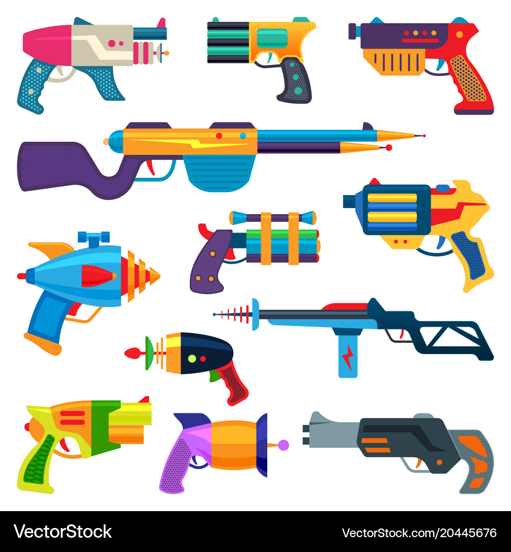 Cartoon Blaster Toys & Guns Royalty Free Vector Image