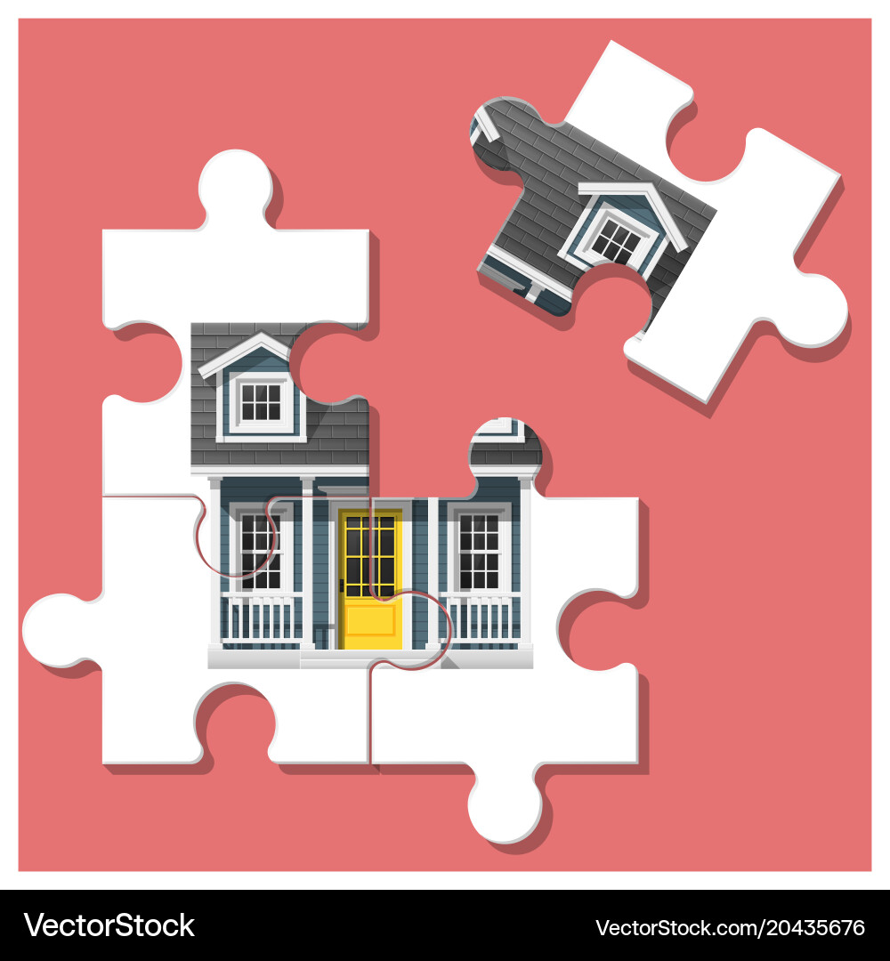 Dream house concept with puzzle house Royalty Free Vector