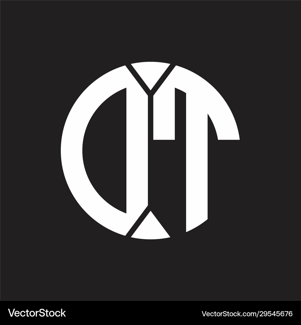Dt logo monogram with piece circle ribbon style Vector Image