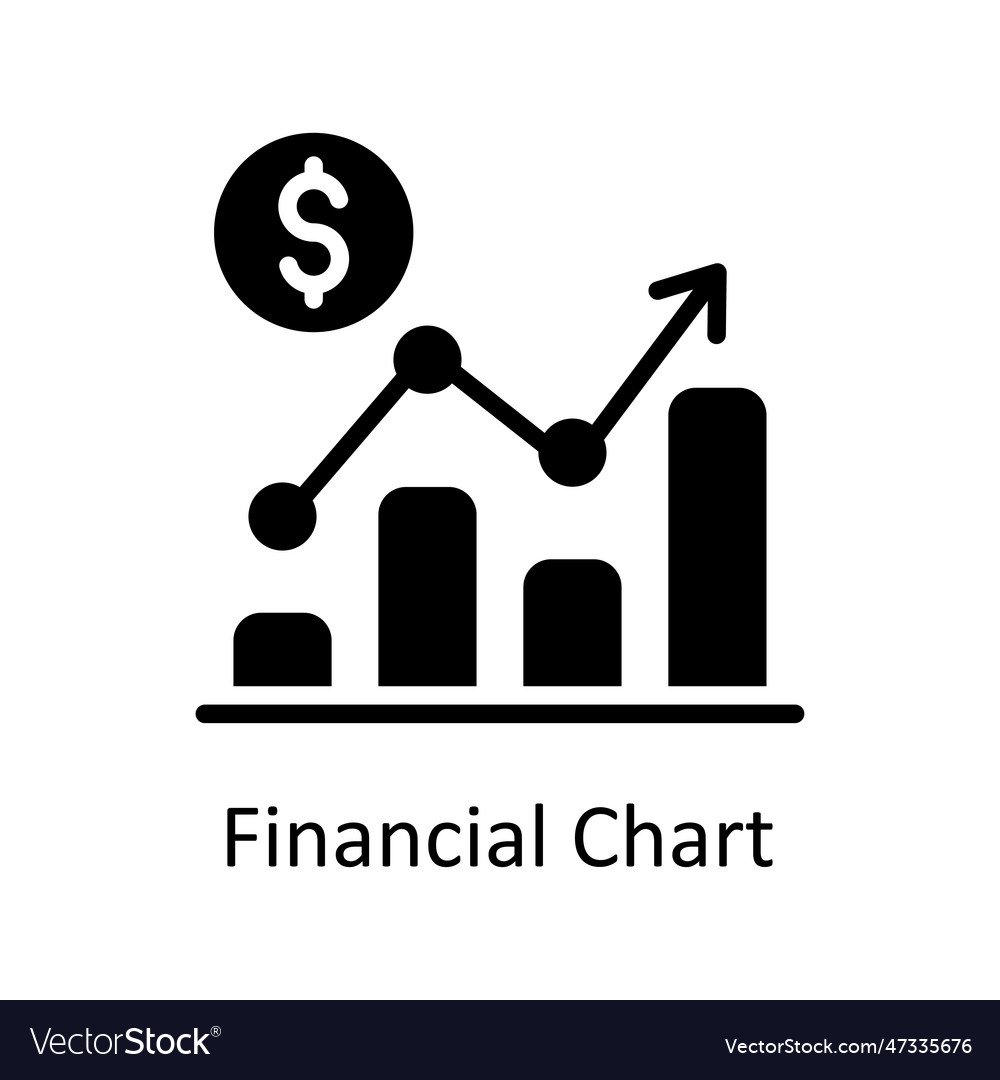 Financial chart solid icon design Royalty Free Vector Image