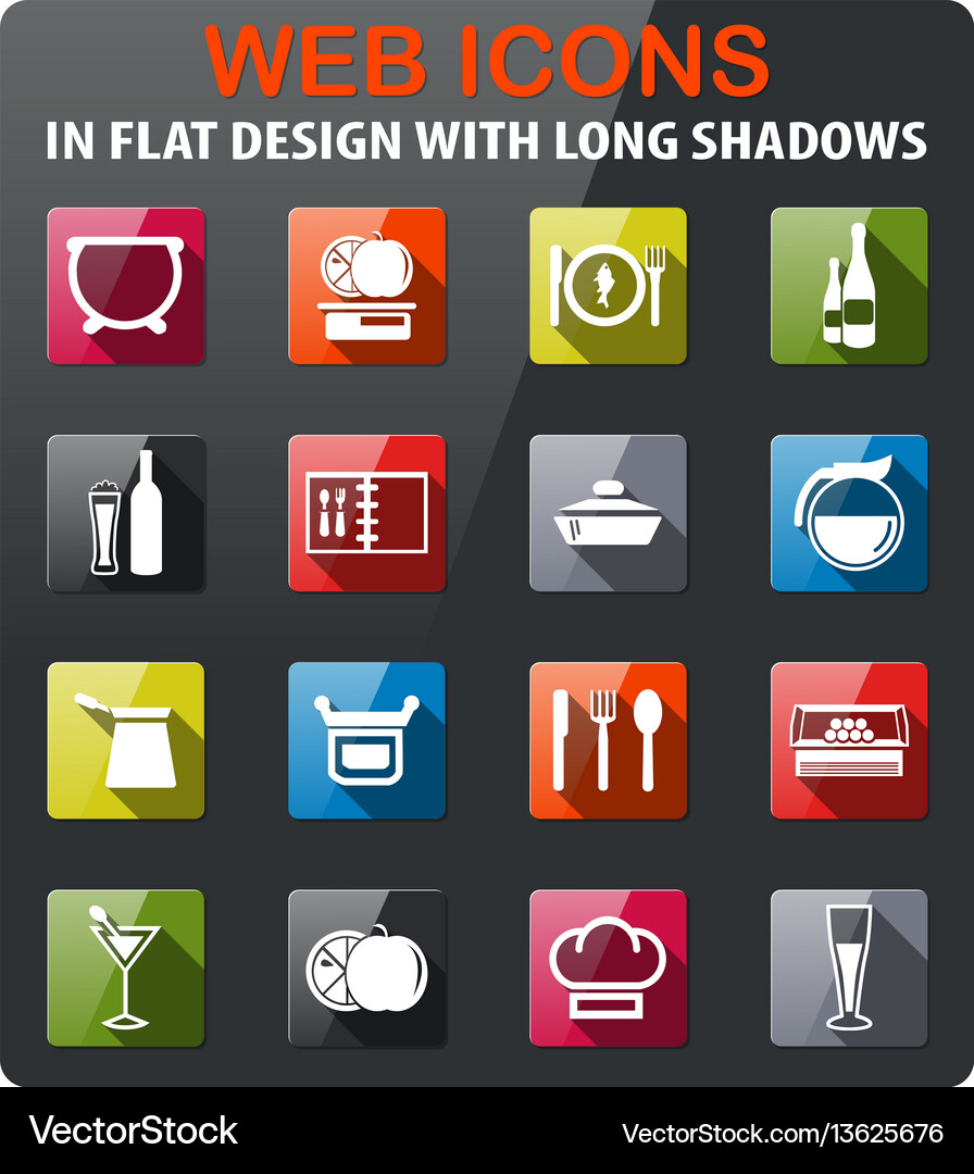 Food and kitchen icon set Royalty Free Vector Image