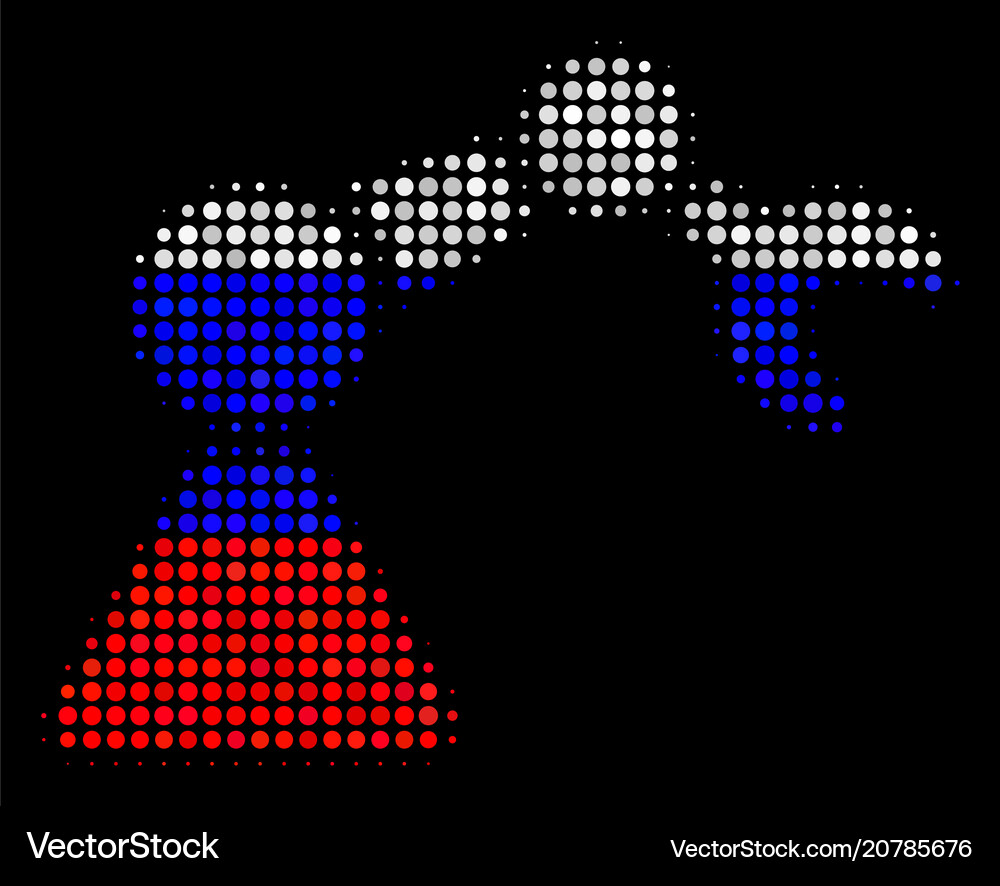 Halftone russian robotics manipulator icon Vector Image