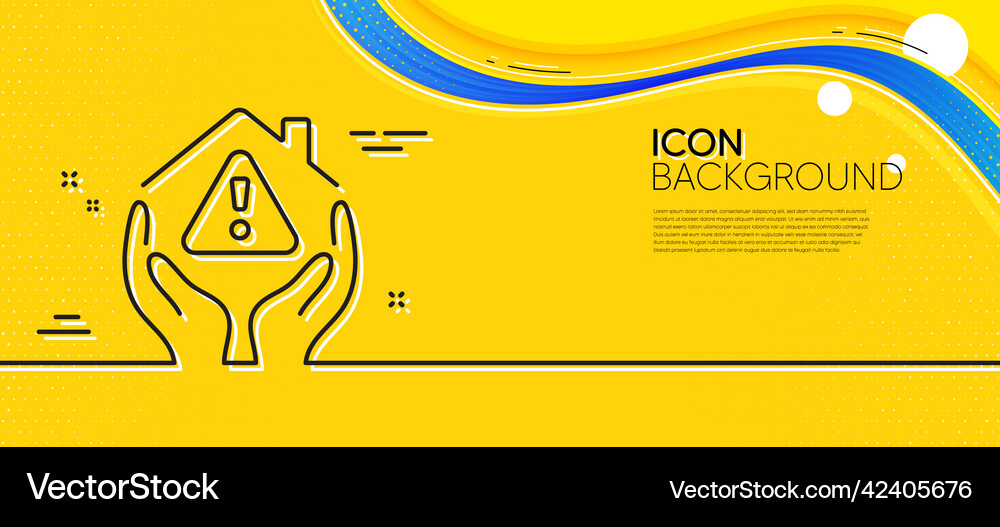 House protection line icon building warning sign Vector Image