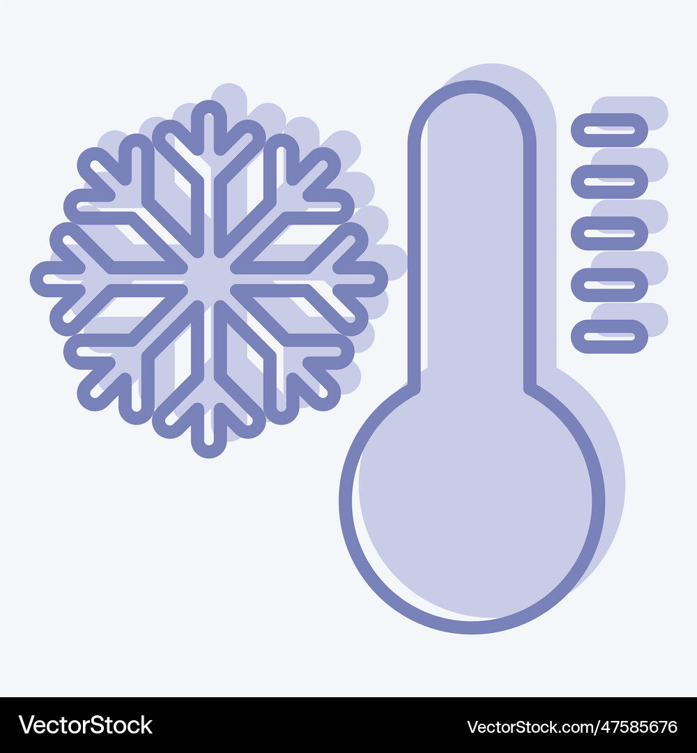 Icon cold related to air conditioning symbol two Vector Image