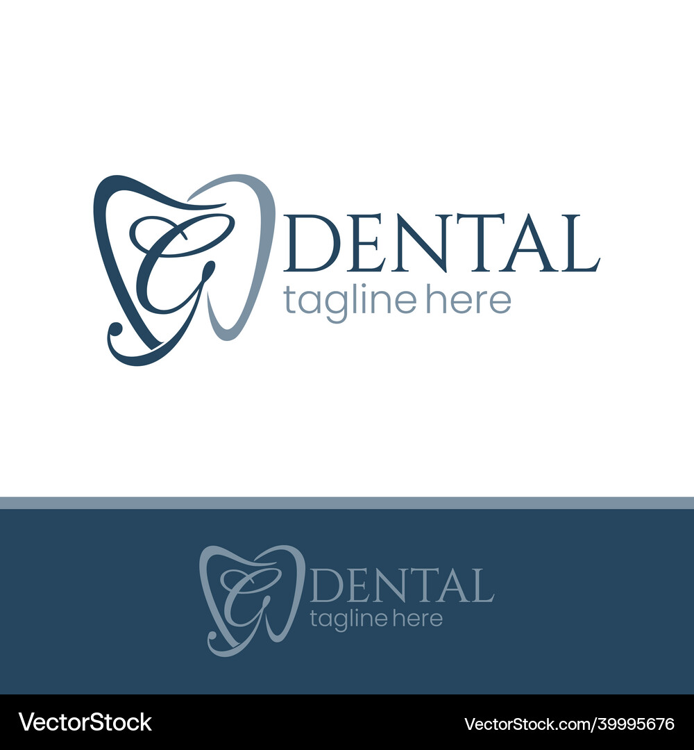 Letter g tooth dental logo design Royalty Free Vector Image