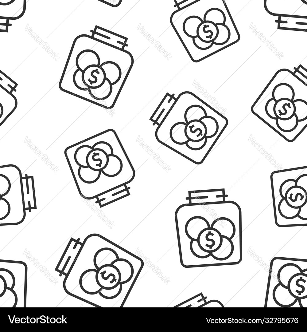 Money box icon in flat style coin jar container Vector Image