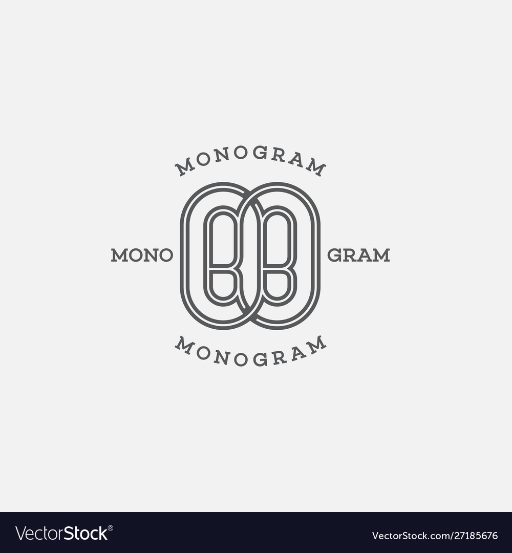 Monogram bb Royalty Free Vector Image - VectorStock