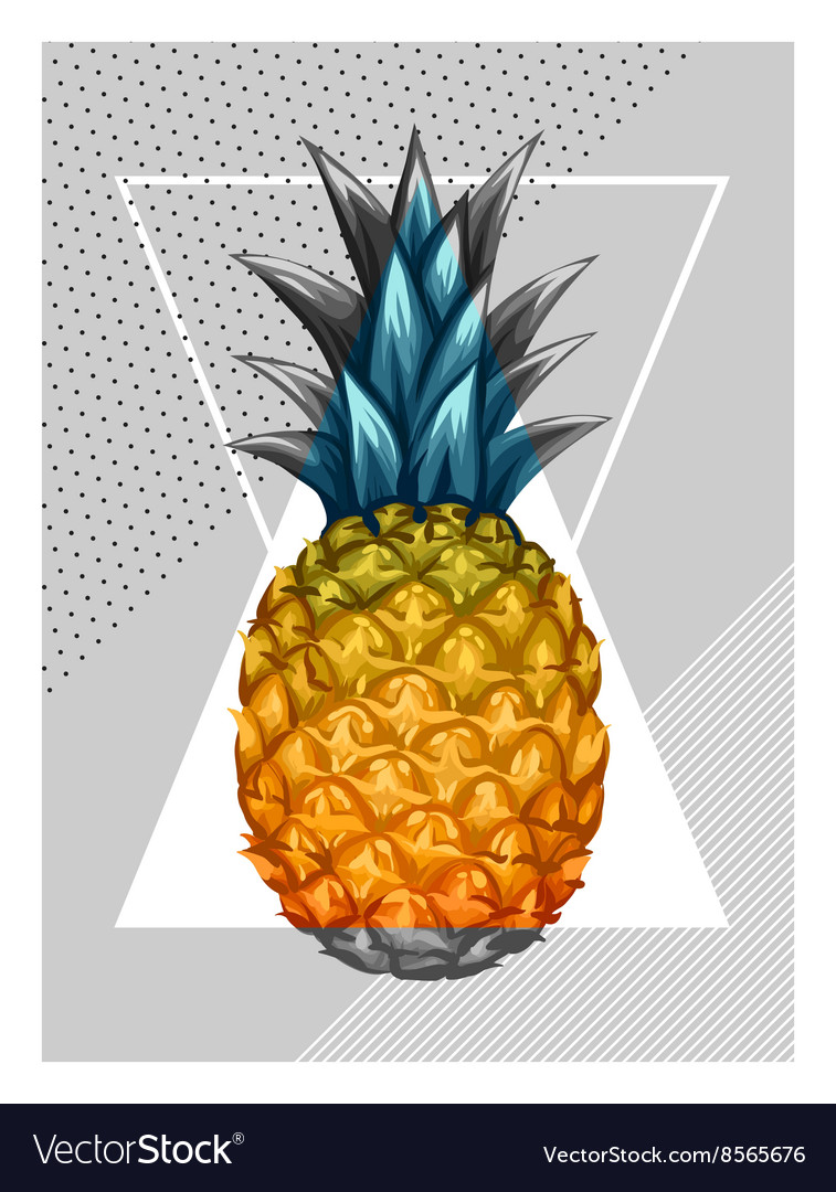 Poster with pineapple tropical abstract Royalty Free Vector