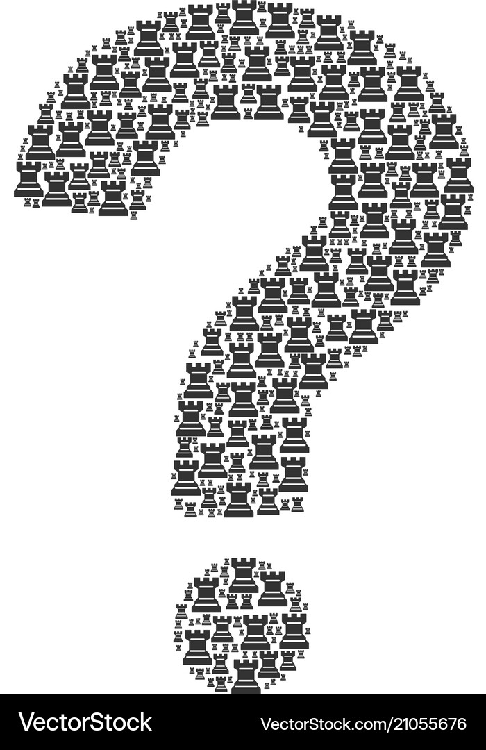 Question figure of chess tower icons Royalty Free Vector