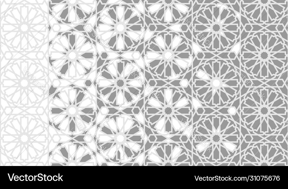Ramadan grey arabic background tile mosaic Vector Image