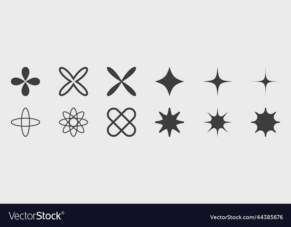 Set of y2k big collection of abstract Royalty Free Vector